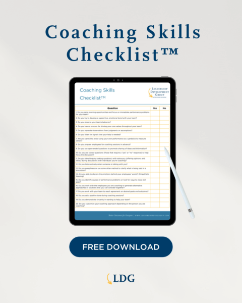 Coaching Skills Checklist - Leadership Development Group